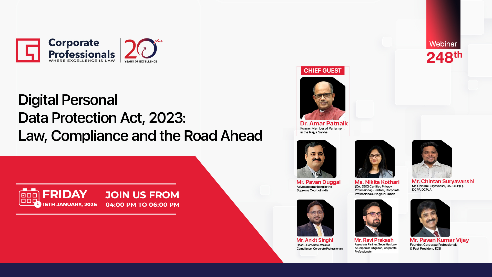 248TH Webinar on “Digital Personal Data Protection Act, 2023: Law ...